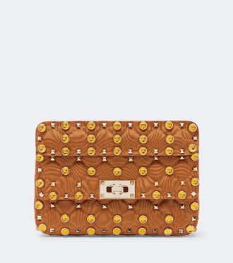 Valentino Garavani Henkeltasche Rockstud Spike Small aus Moir&eacute;