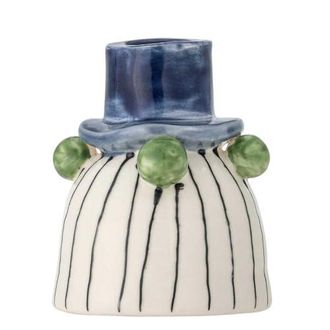 Bloomingville Tacana Kerzenhalter, Blue, Steingut, T7xH9 cm