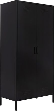 MID.YOU Mid.you Mehrzweckschrank, Schwarz, Metall, 5 F&auml;cher, 90x185x50 cm, Waschk&uuml;che, Mehrzweckschr&auml;nke