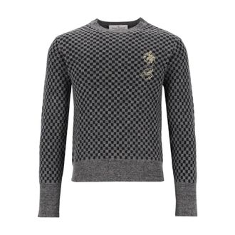 Vivienne Westwood Checkmate Rundhals-Pullover - - Knitwear - Herren - Grau - S
