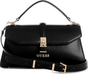 Guess Queensland Top Handle Flap Bag Black
