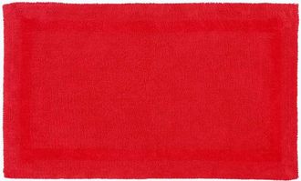 Homescapes Großer Badvorleger rot, XXL Badematte 70x120 cm, Baumwoll-Badteppich Premium mit Wende-Design