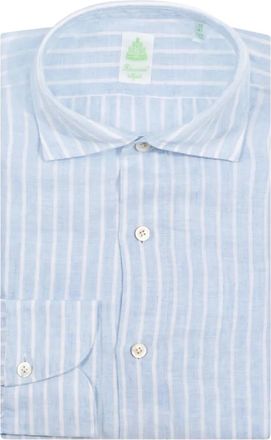 Finamore striped buttoned shirt - Blau