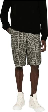 Balmain Homme, Shorts, Beige, Taille: M Shorts Cargo Monogramm&eacute;s
