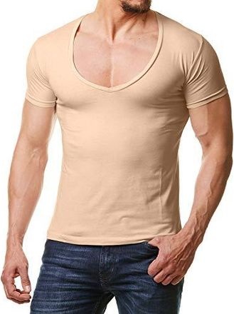 Re Rock T-Shirt col V Profond pour Homme - Fitness T-Shirt Slim fit - Basic V-Shirt - S a 3XL