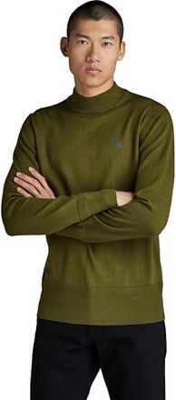 G-Star G-Star Homme Pull en Maille Premium Core Mock, Vert (dark olive D21932-B692-C744), XL