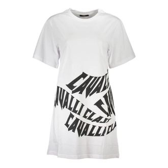 Cavalli Kurzes wei&szlig;es Kleid mit Rundhalsausschnitt - - Dresses - Damen - Wei&szlig; - XS