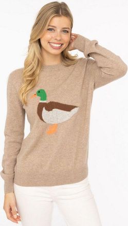 Zwillingsherz Strickpullover Duck Rundhals,aus reinem Kaschmir mit gro&szlig;er Ente