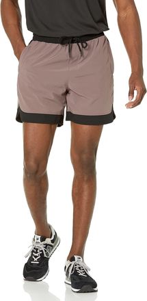 Amazon Essentials Herren Sportliche Funktions-Trainingsshorts aus Stretch-Kontrastgewebe fürs Fitnessstudio mit 15cm Beininnenlänge, Taupe, XS