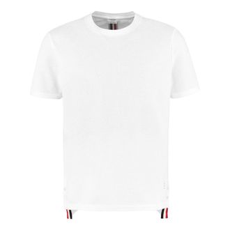 Thom Browne Cotton Piqu&eacute; T-Shirt - - Tops - Herren - Wei&szlig; - L