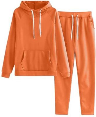 Generic Survêtement complet 2 pièces pour femme avec cordon de serrage et manches longues pour femme, sweat-shirt et pantalon de jogging, vêtements de sport p
