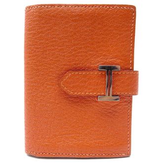 Herm&egrave;s Portemonnaie - HERMES BEARN KARTENHALTER AUS MYSORE-LEDER IN ORAN - Gr. unisize - in Orange - f&uuml;r Damen