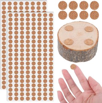 Valiclud Selbstklebende Korkpads Rund 500 St&uuml;ck &Oslash;12mm Hitzebest&auml;ndig und Ger&auml;uschd&auml;mpfend f&uuml;r K&uuml;che und Esszimmer zum Schutz vor Kratzern und Vibrationen
