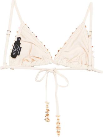 PatBo Beaded Triangle Cup Bikini - Beige