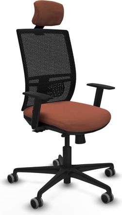 Piqueras y Crespo H&ouml;henverstellbarer Stuhl mit 1D-Armen, h&ouml;henverstellbarer Lendenwirbelst&uuml;tze und h&ouml;henverstellbarem Kopfteil, ausgestattet mit Syncro/Traslack und Sch