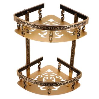 Cabilock Eckregal Aluminium Wandmontage Badezimmer Regal Mit Doppelter Ecke Rostfrei Starke Tragkraft Platzsparend Geeignet F&uuml;r Shampoo Zahnb&uuml;rste Handt&uuml;cher U