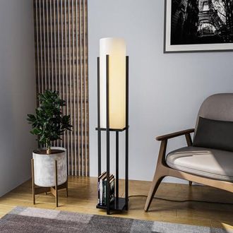 Opviq Stylish Black Floor Lamp, Metal Body, 130 cm Height, E27 Socket, 200 cm Cable | Elegant Design for Modern Living Rooms & Bedrooms, IP20 Rated