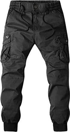 Generic Pantalon de jogging pour homme - Jambes larges - Pantalon cargo baggy - Pantalon chino - Taille et ourlet &eacute;lastiques - Pantalon dext&eacute;rieur avec poches