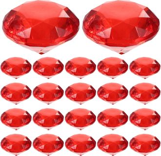 OSALADI Simulierte Edelsteine Vasenf&uuml;ller Kunststoff 20mm Rot 285 St&uuml;ck Dekorationssteine f&uuml;r Hochzeiten Valentinstag Tischdeko und Heimdekoration