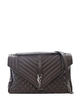 Saint Laurent sac porté épaule Large Triquilt en cuir (2017) - Gris