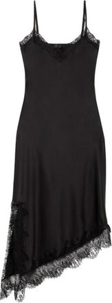 Oltre Femme, Robes, Noir, Taille: 48 FR Robe Nuisette en Satin et Dentelle