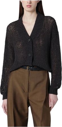 Roberto Collina Femme, Pulls, Brun, Taille: 36 FR Cardigan Boutonn&eacute;