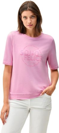 Cecil Damen B323573 Shirt mit Wording Artwork, Cherry Blossom Pink, XL