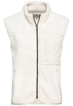 Camel Active Damen Teddy Weste mit Stehkragen Wollwei&szlig;, womenswear-M