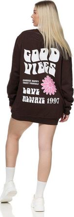 Worldclassca Longsweatshirt Worldclassca Oversized Sweatshirt GOOD VIBES Print Langarm Pullover