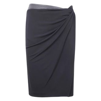 Versace Jupe en jersey stretch cr&ecirc;p&eacute; - Femme - Jupes - Noir - Taille: 40 FR