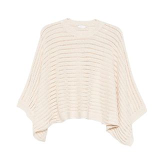 PESERICO Femme, Pulls, Beige, Taille: 38 FR Pull ajour&eacute; &agrave; col rond