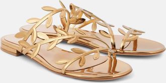 Gianvito Rossi Sandalen Flavia aus Metallic-Leder
