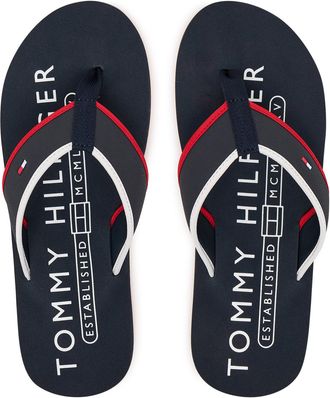 Tommy Hilfiger Zehentrenner Tommy Hilfiger Tumble Beach Sandal FM0FM05710 Dunkelblau