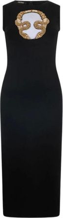 Roberto Cavalli Femme, Robes, Noir, Taille: 44 FR Embroidered Dress