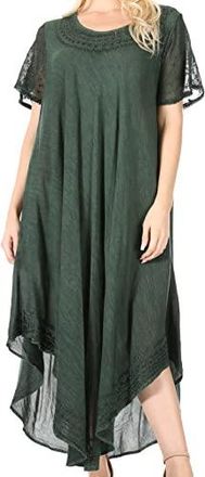Sakkas 00931 Robe Caftan à Mancherons Everyday Essentials - A-ForestGreen - OS