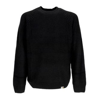 Carhartt Work in Progress Schwarzer Rippstrick-Crew-Neck-Pullover - - Knitwear - Herren - Schwarzk - XL
