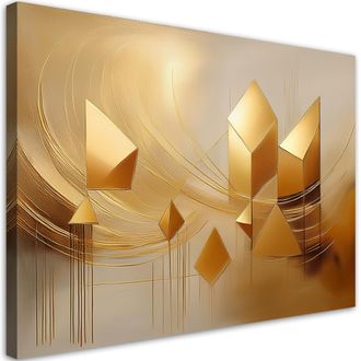 Feeby Leinwand Bilder - Gold Glamour Abstraktion - Canvas 60x40 cm - Deko Wohnzimmer - Wandbilder Schlafzimmer - Deko Aesthetic - Wand Deko - Leinwand Gro&szlig; 