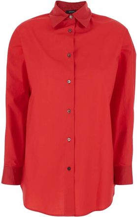 Pla&icirc;n Plain, Femme, Blouses et Chemises, Rouge, Taille: 38 FR Popeline Shirt