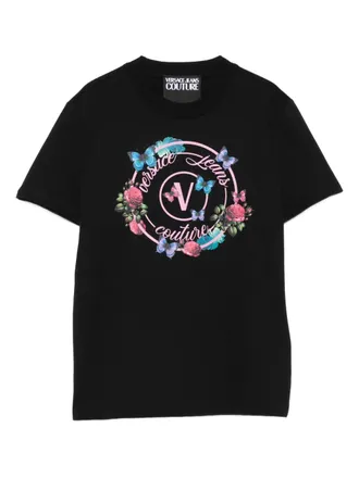 Versace Jeans Couture t-shirt à logo imprimé - Noir