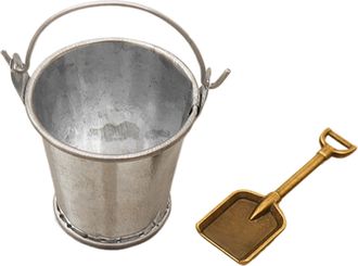 Generic Miniatur Schaufel Spielzeug - 2X Realistische Mini-Schaufeln F&uuml;r Bastelbedarf Realistischer Eimerschmuck Set Kinder Schreibtischdekoration Schule Arbe