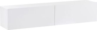 Beliani Beliani - Meuble tv Mural Minimaliste Etagère de Rangement Multimédia 140 cm en Panneau Particules de Bois Blanc Gladstone