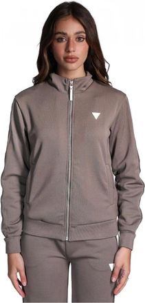 Guess Femme, Sweatshirts et sweats &agrave; capuche, Gris, Taille: 36 FR Marlene Zip SweaT-shirt
