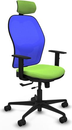 Piqueras y Crespo Ergonomischer Stuhl mit 1D-Armen, h&ouml;henverstellbare Lendenwirbelst&uuml;tze und h&ouml;henverstellbares Kopfteil und Neigungsverstellung, ausgestattet mit Syncr