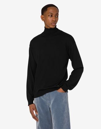 Moschino Rollkragenpullover aus einer Wollmischung Golden M - Schwarz