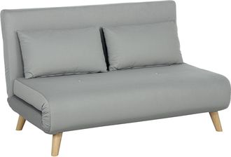 HOMCOM 3 in 1 Schlafsofa 130 x 78 cm Sofa mit Bettfunktion, Klappbar Couch mit Lendenkissen, Samtoptik, Verstellbarer Rückenlehne für Wohnzimmer, Schlafzimme