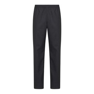 Burberry Pinstriped Wool Track Pants - - Trousers - Herren - Grau - M