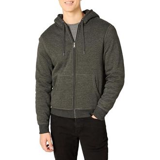 Amazon Essentials Sweat &agrave; Capuche avec Fermeture &Eacute;clair int&eacute;grale et Doublure en Polaire Sherpa Homme, Charbon Chin&eacute;, XXL