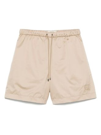 Fendi short à patch logo - Tons neutres