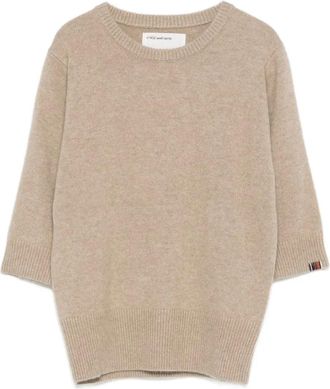 Extreme Cashmere pull en laine dagneau à manches courtes - Marron