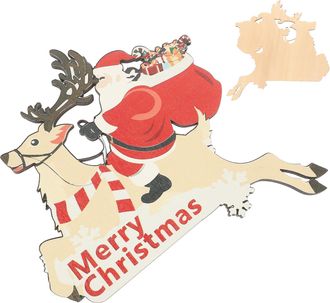 DOITOOL Weihnachtstürrahmendekoration Holz Türrahmen Ornament Türecke Weihnachten Partygeschenk Holzdekor für Haustür und Fenster